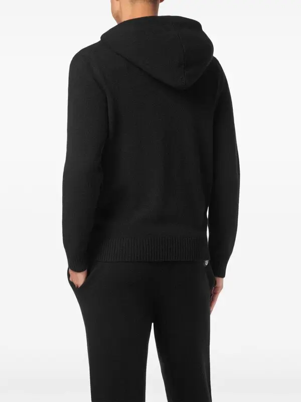 BILLIONAIRE Knitted Wool Hoodie - ""02 Black""